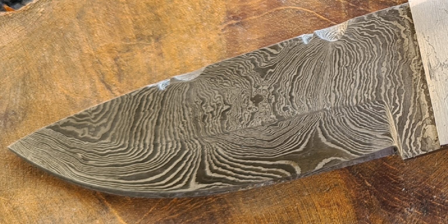 Damast stalen mes 280 lagen met drop point lemmet met schede (Nr4) – W ...